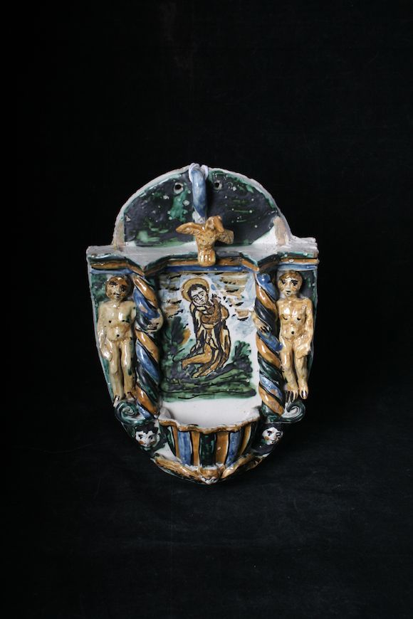 Bonhams : An Italian faience holy water stoop, 19th Century