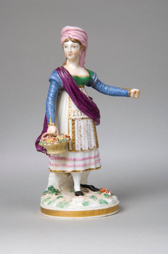 Bonhams : A Rockingham figure of Paysanne de St Angelo