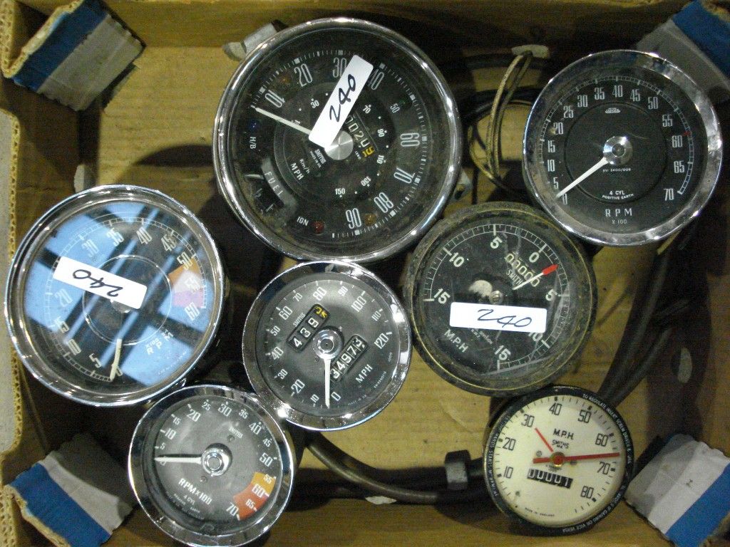 Bonhams Cars : A quantity of assorted speedos and rev counters,