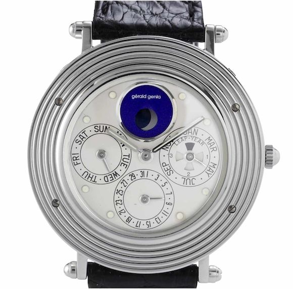 Bonhams : Gerald Genta. A fine 18ct white gold, astronomic wristwatch ...