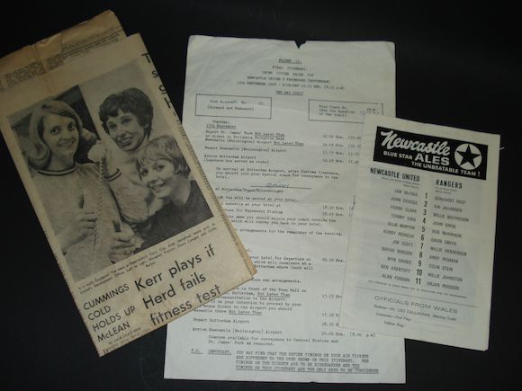 Bonhams : 1969 Fairs Cup Newcastle v Rangers programme
