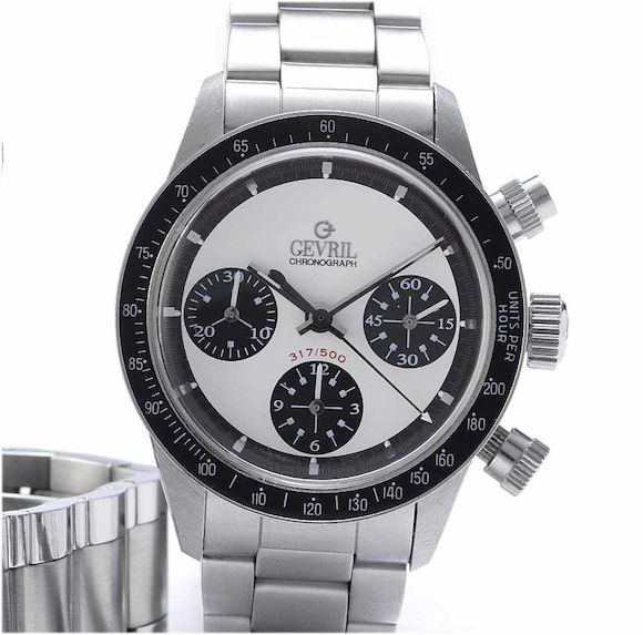 Bonhams : Gevril. A stainless steel limited edition automatic ...