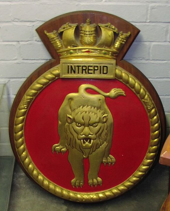 Bonhams : A ship's badge, HMS 'Intrepid' L11, 1967 21in(53cm)diam.