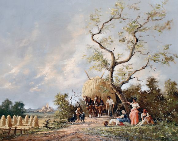 Bonhams : Gudrun Sibbons (Dutch, 19th Century) The haycart.