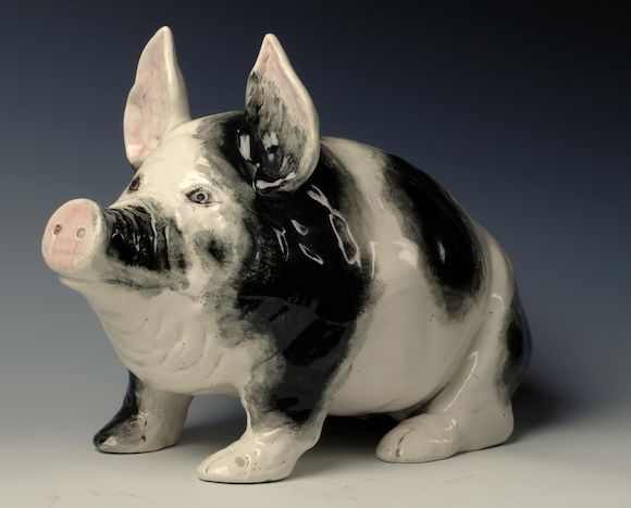 Bonhams : 'Black and White' A large Wemyss pig