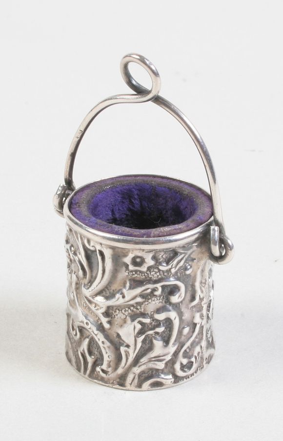Bonhams : A silver thimble bucket for a chatelaine