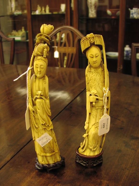 Bonhams : Two ivory figures,