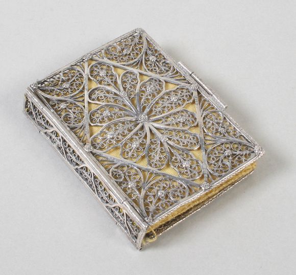 Bonhams : A Georgian silver filigree needlebook