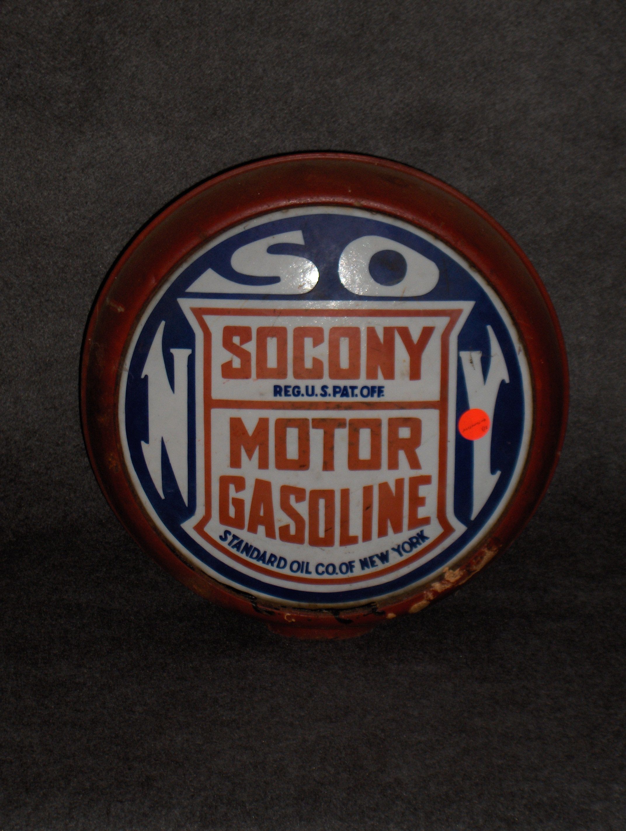 Bonhams Cars : A Socony gas pump globe,,