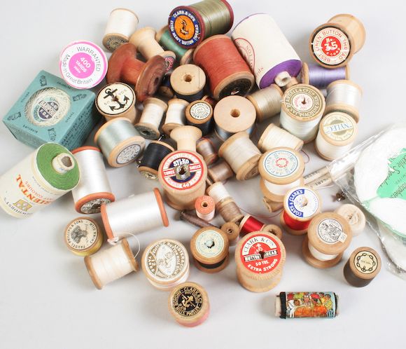 Bonhams : Eight interesting labelled reels and a quantity of cotton reels