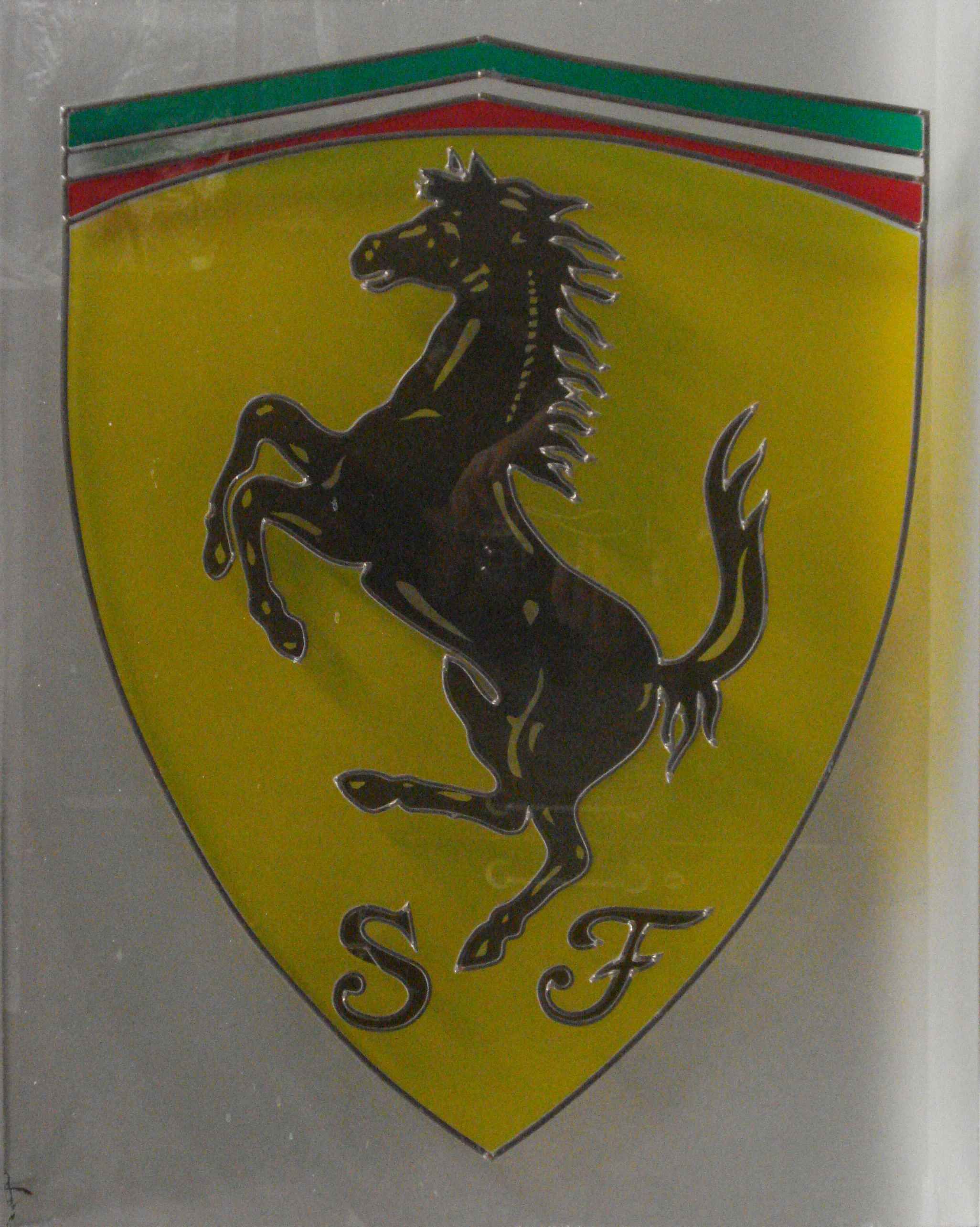 Bonhams Cars : A 'Ferrari' glass panel,