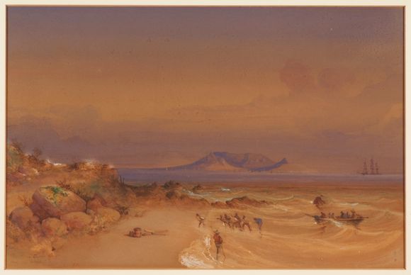 Bonhams : Thomas William Bowler (British, 1812-1869) Table Bay from the ...