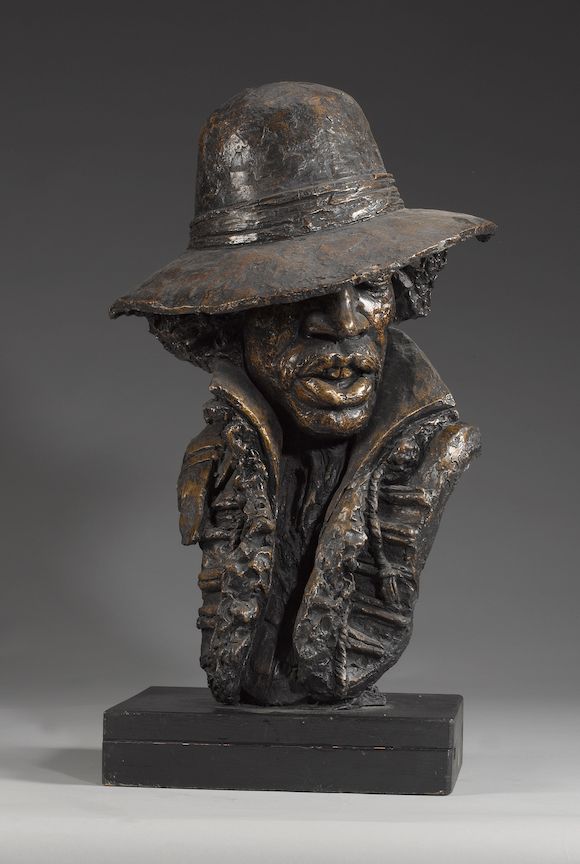 Bonhams : John Somerville a bust of Jimi Hendrix, 1980s,