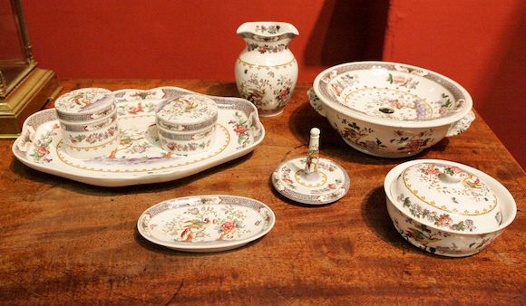 Bonhams : A Copeland Spode dressing table set circa 1900