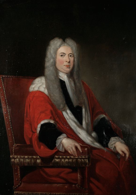 Bonhams : English School, 19th Century A portrait of a judge seated in ...