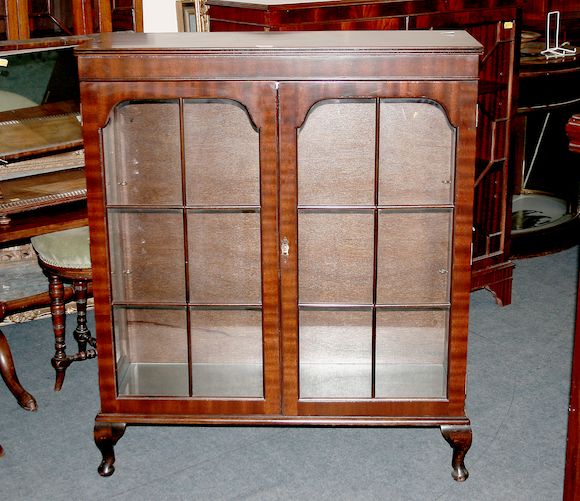 Bonhams : A reproduction mahogany dwarf display cabinet