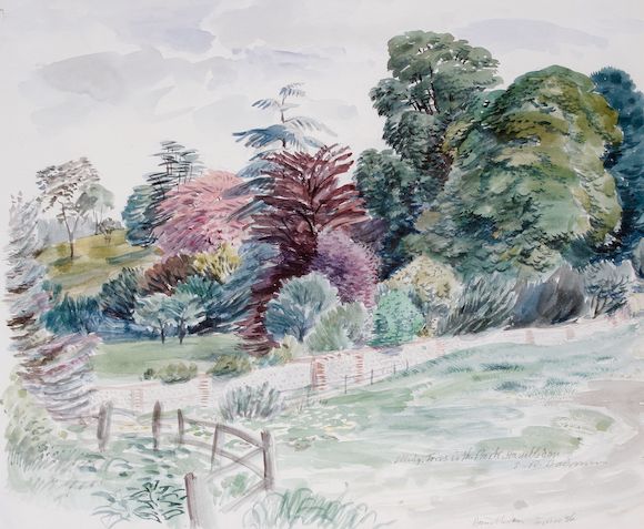 Bonhams : Stanley Roy Badmin RWS (British, 1906-1989) Study, trees in ...