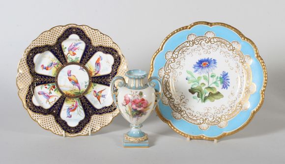 Bonhams : A Royal Worcester plate, a Royal Worcester vase and a ...
