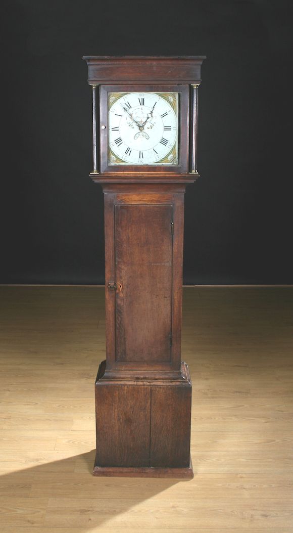 Bonhams : An early 19th Century oak-cased 30-hour painted dial longcase ...