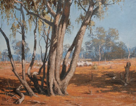 Bonhams : William T Cooper (Australian, born 1934) Australian outback ...