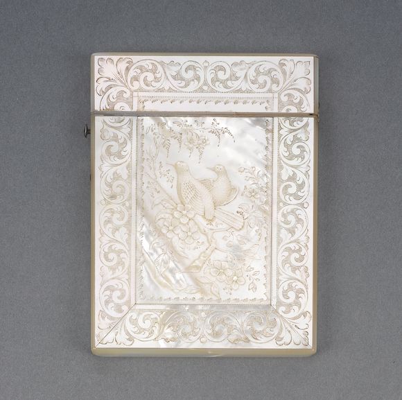 Bonhams : A good Victorian mother of pearl card case, and three further ...