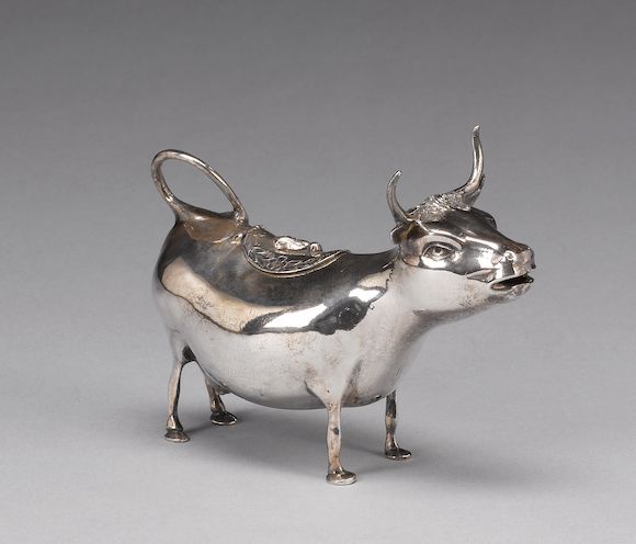 Bonhams : An early 20th century Continental silver model of a cow ...