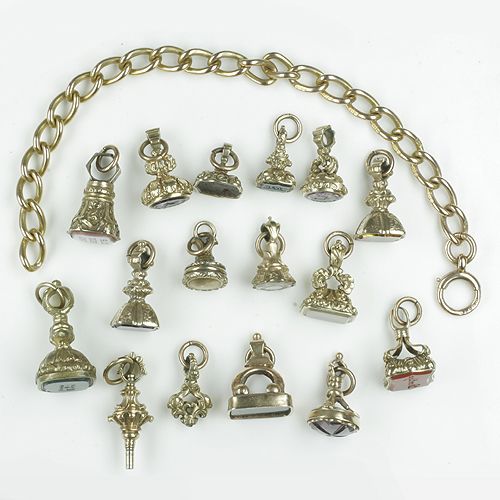 Bonhams : A collection of fourteen small fob seals