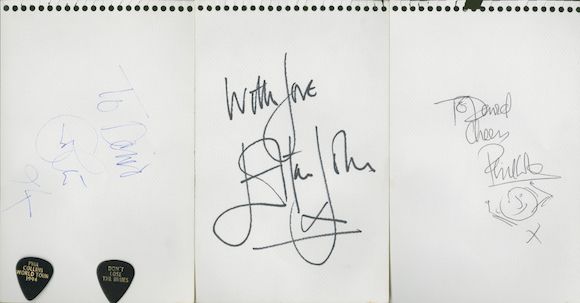 Bonhams : Autographs of Eric Clapton, Elton John and Phil Collins,