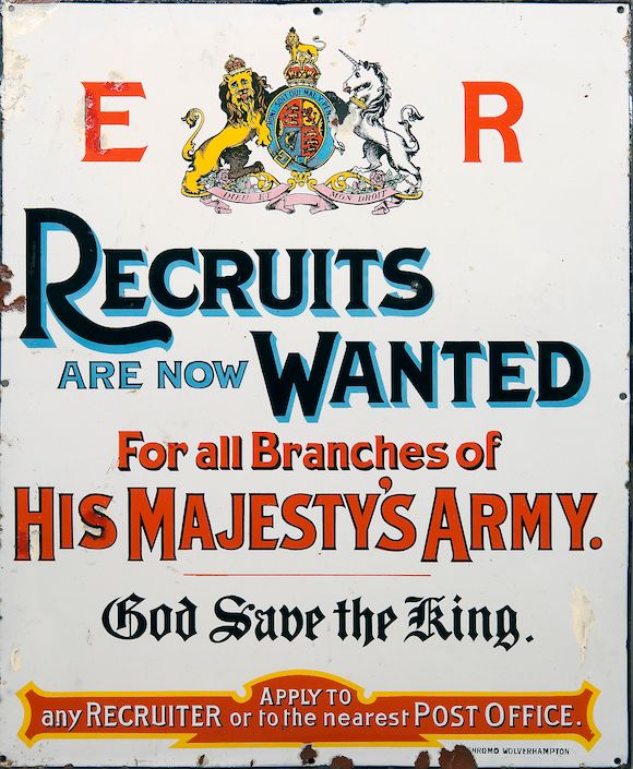 Bonhams : An Edward VII enamel recruiting sign