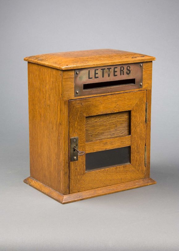 Bonhams : An Edwardian country house oak table letter box