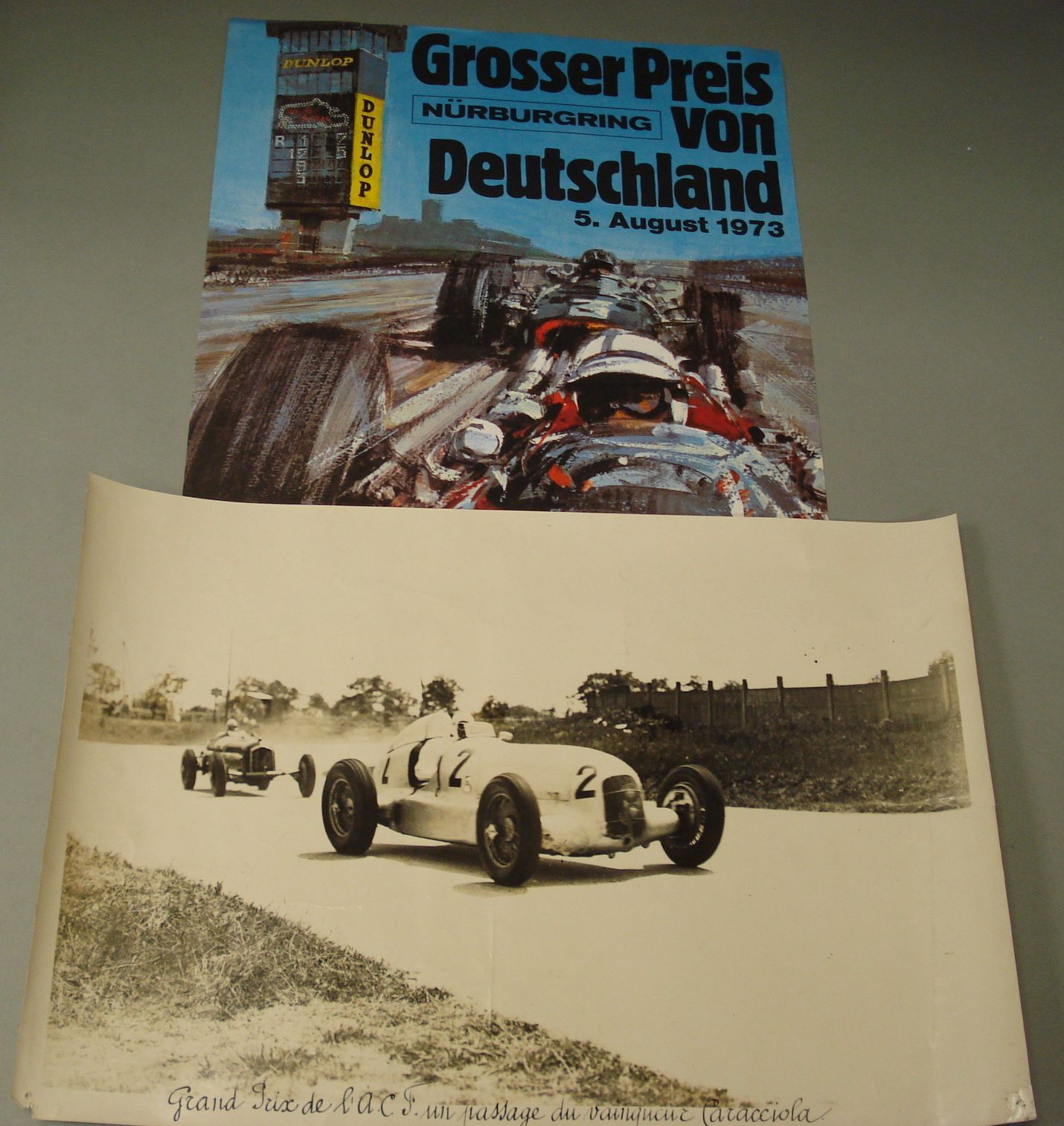 Bonhams Cars : A photograph of Rudi Carraciola in the French Grand Prix,