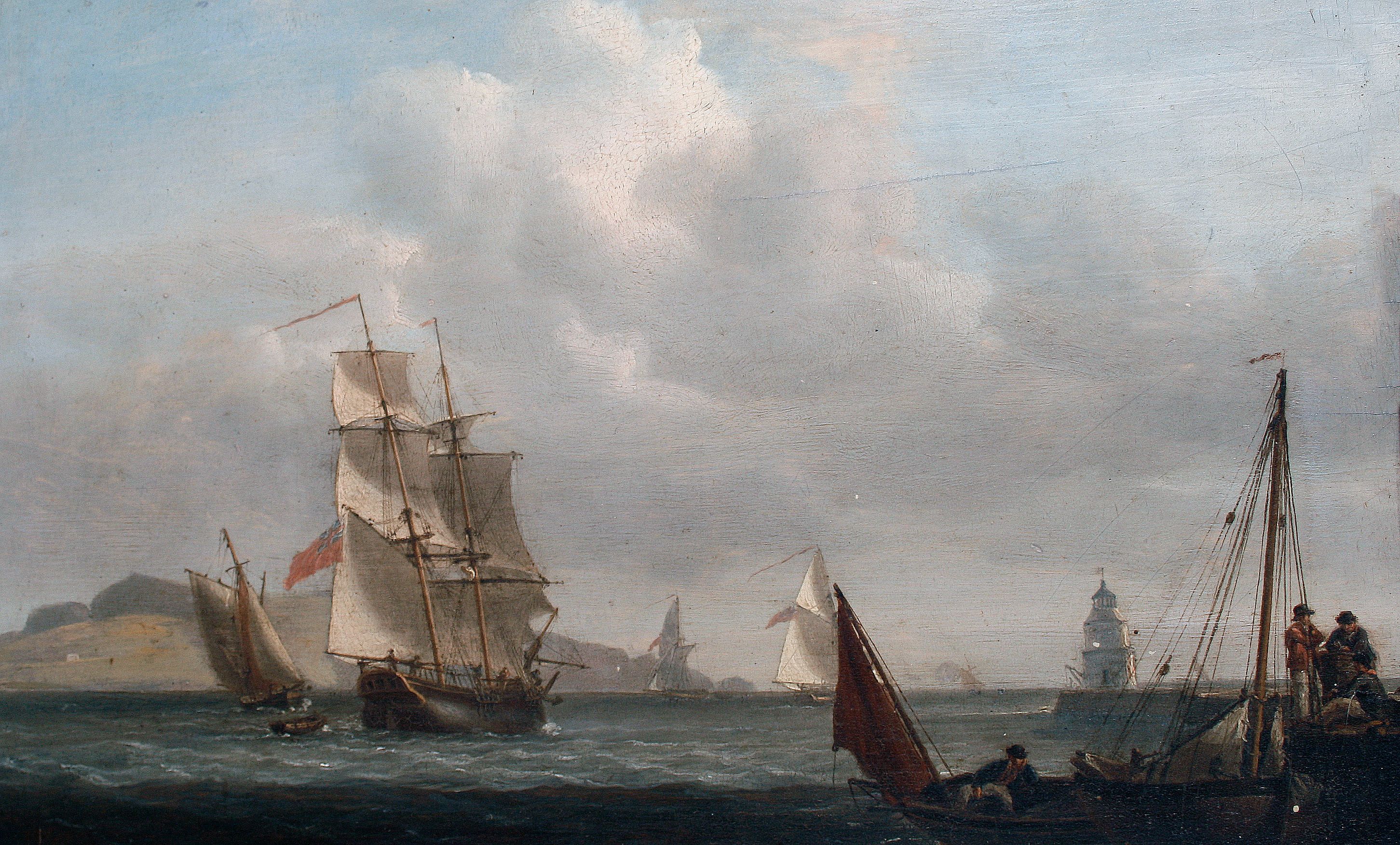 Bonhams : Circle of Thomas Luny (British, 1759-1837) Fishing vessels ...