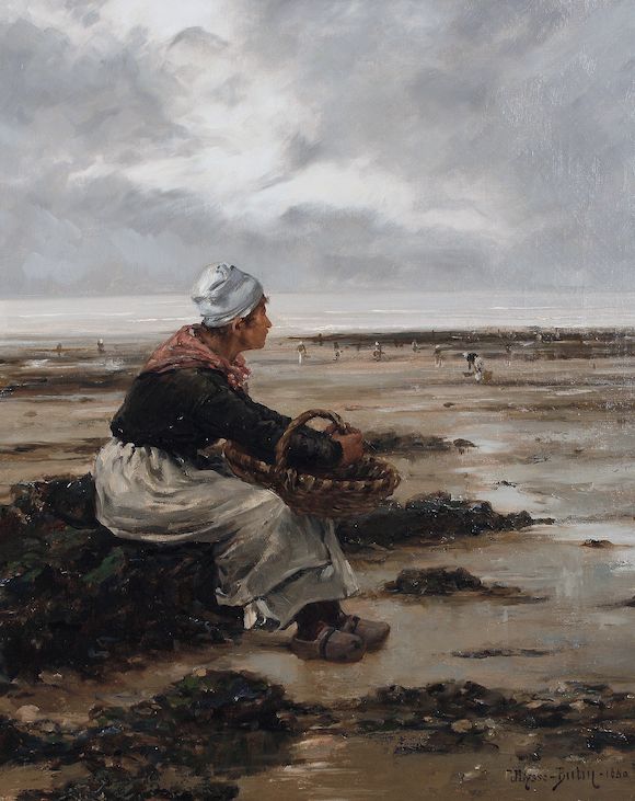 Bonhams : Ulysse Louis Auguste Butin (French, 1838-1883) Low tide