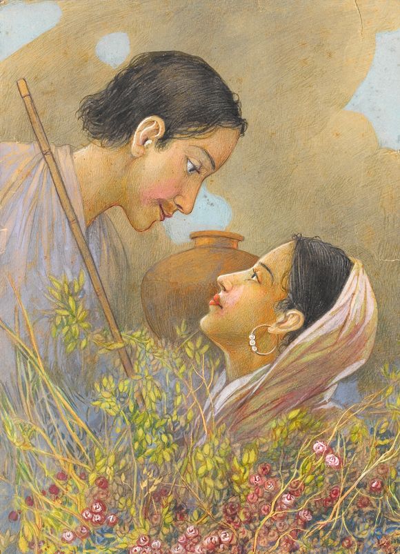 Bonhams : Ustad Allah Bux (Pakistan, 1895-1978) Sohni and Mahinwal