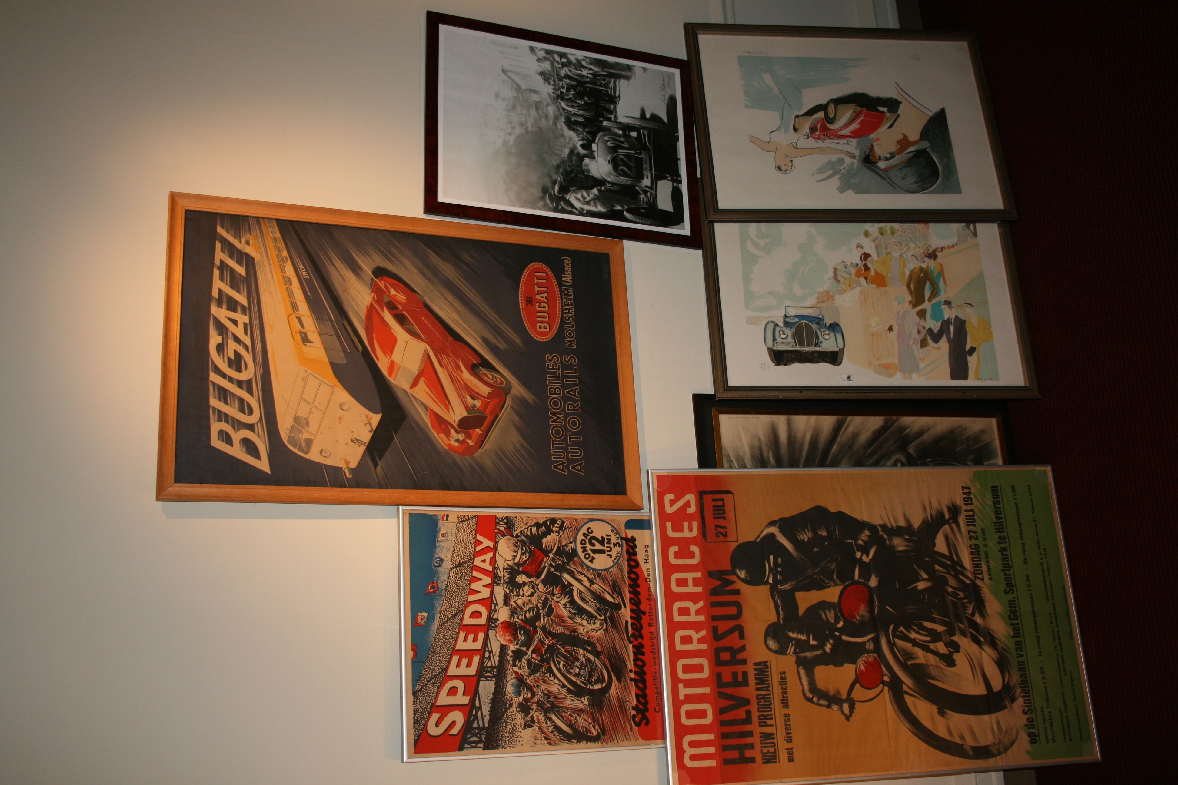 Bonhams Cars : A quantity of prints and posters, including A Bugatti ...