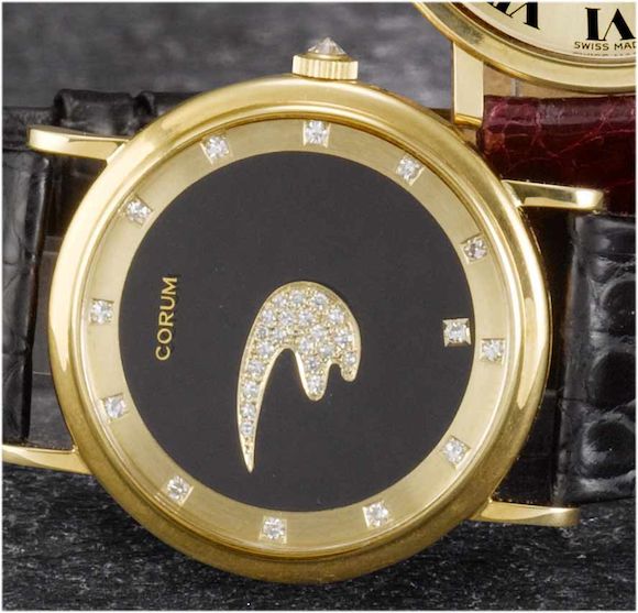 Bonhams : Corum. A fine 18ct gold diamond set Mystery watch with fitted ...