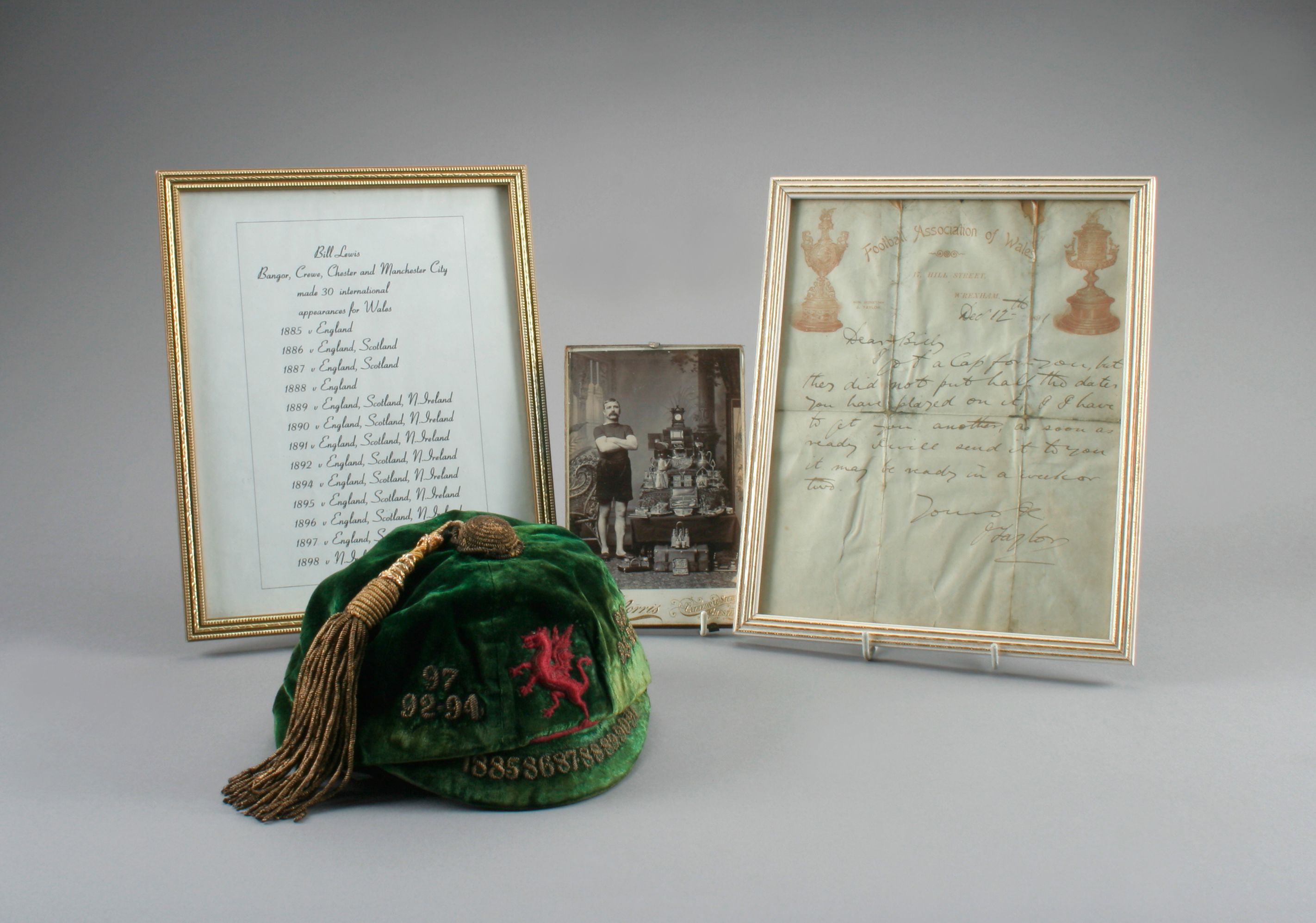 1891 Welsh International Cap awarded to Bill Lewis - one of the first ...