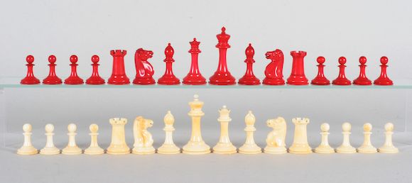 Bonhams : A late Victorian Jaques Staunton pattern ivory chess set