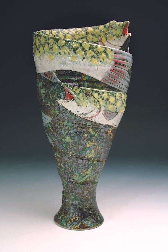 Bonhams : Roger Cockram 'Rising Pike' A Stoneware Vase, 2007