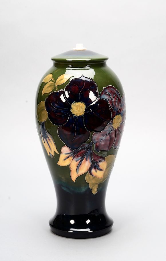 Bonhams : Moorcroft: a floral patterned electric table lamp