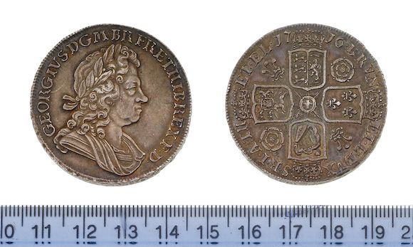 Bonhams : George I, 1714-1727, Crown, 1716, 30.0g, laureate and draped ...