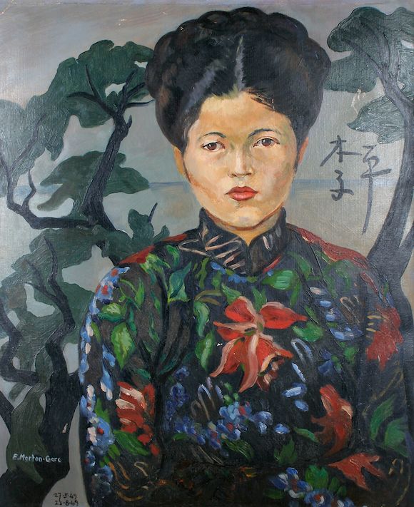 Bonhams : Elizabeth Morton Gore (British) 'Chinese Girl - portrait of ...