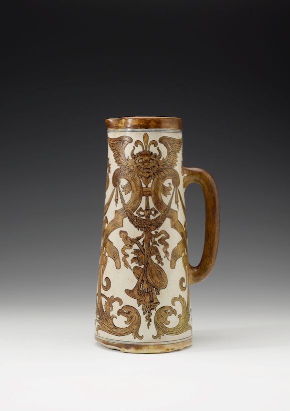 Bonhams : Martin Brothers A Jug with Grotesque Beasts, 1894