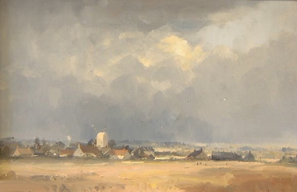 Bonhams : Marcus Ford Friston, Suffolk, Cornfields and Windmill