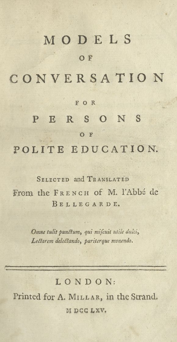 Bonhams : BELLEGARDE (JEAN BAPTISTE MORVAN) Models of Conversation for ...