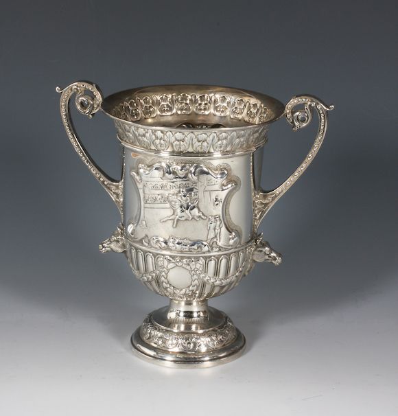 Bonhams : Of horse racing interest: an Edwardian silver twin handled ...
