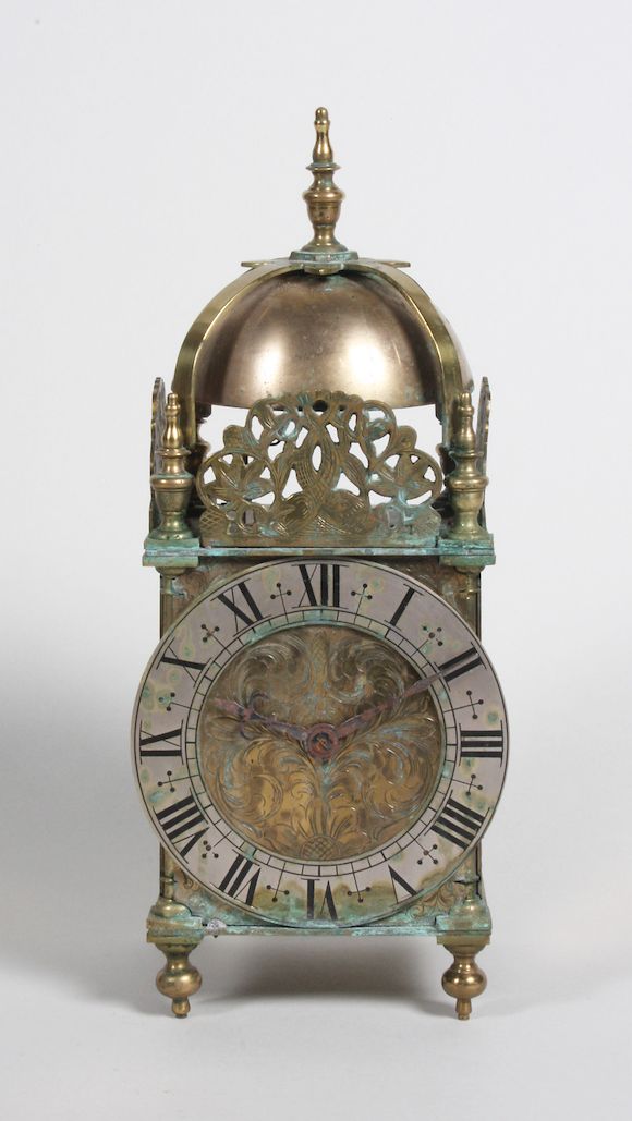 Bonhams : A 17th century style brass lantern clock of typical form ...