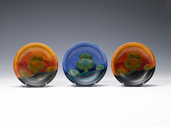 Bonhams : William Moorcroft 'Eventide' a Plate, circa 1925