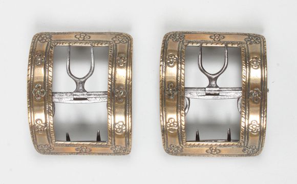 Bonhams : A pair of mid-18th century Watson brass shoe buckles