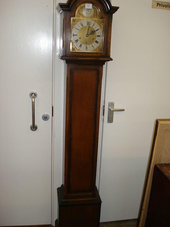 Bonhams An Oak Cased Dwarf Longcase Clock